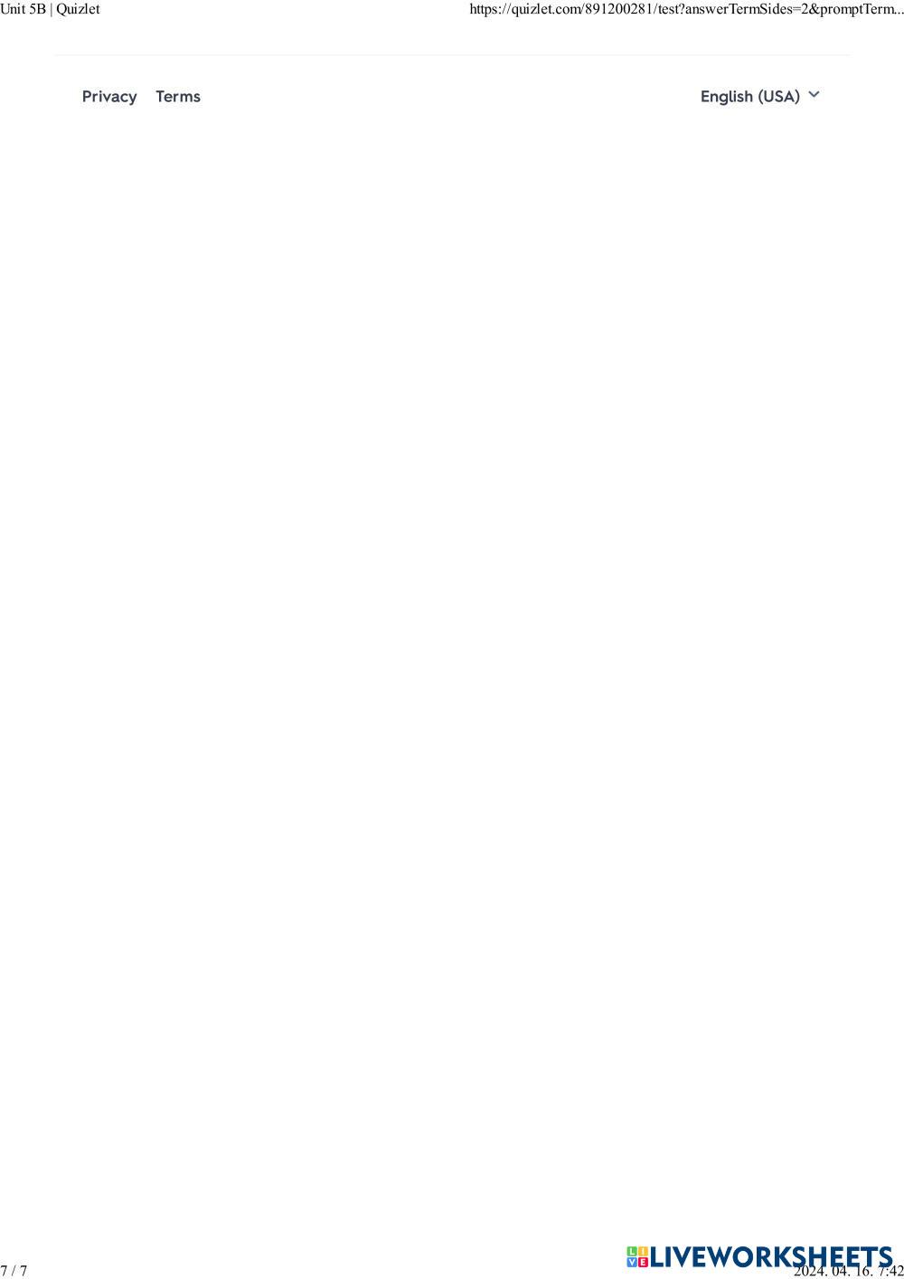 Unit 5 | Live Worksheets