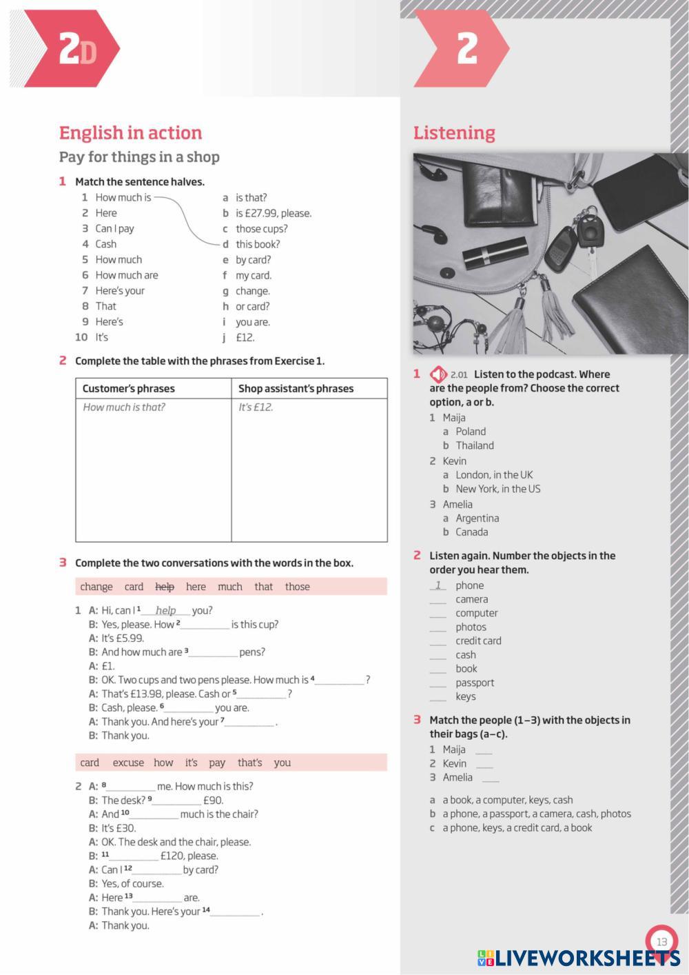 Roadmap a1 Unit… | Free Interactive Worksheets | 7658583