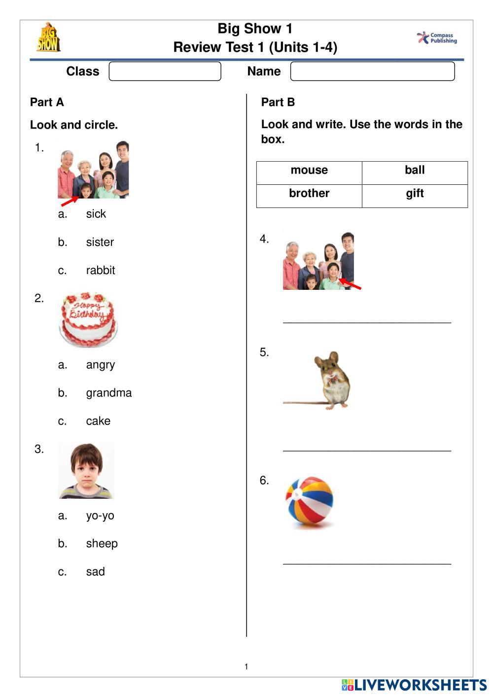 Big Show 1 - Re… | Free Interactive Worksheets | 7658902