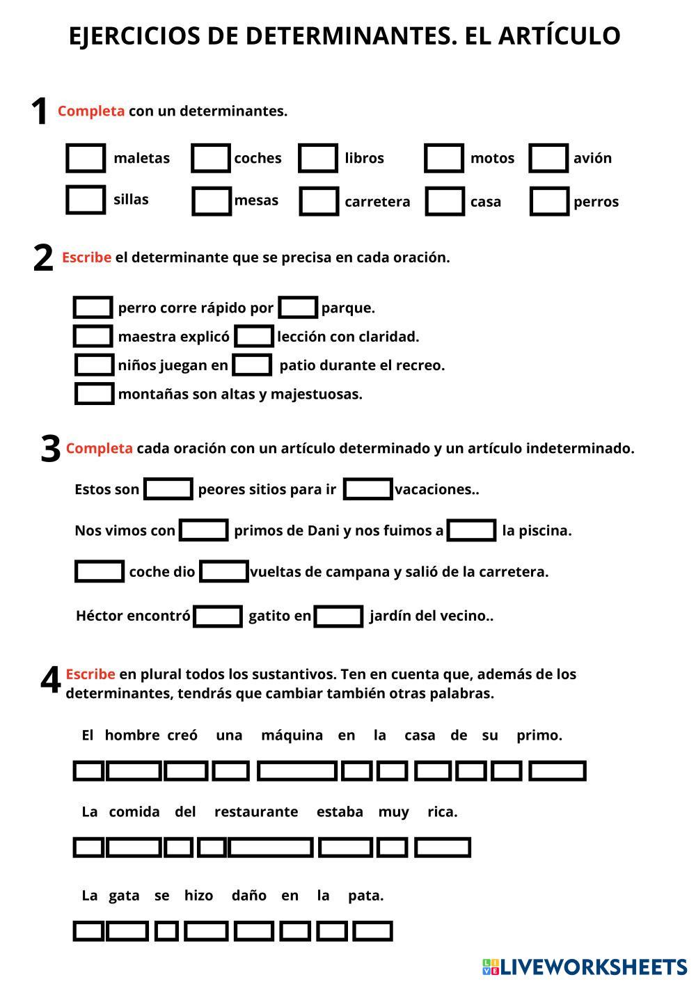 Determinantes | Live Worksheets