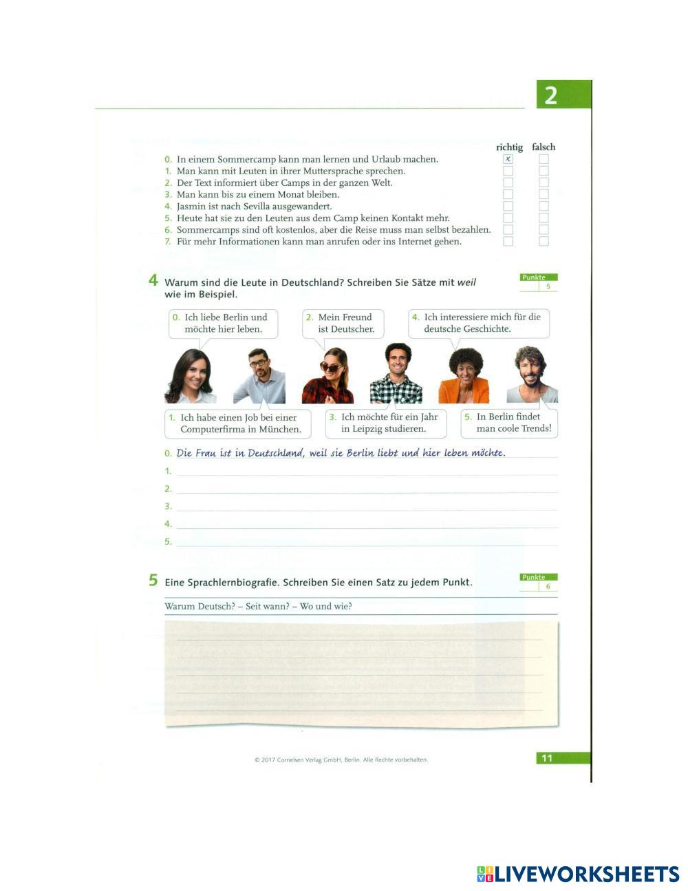 Test Panorama A1 Lektion 2 | Live Worksheets