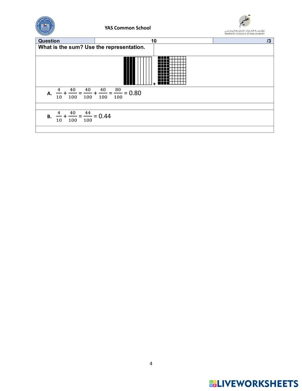 Gr4 Math Quiz Review | Live Worksheets