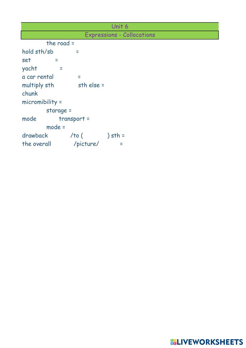 Hit the road | Free Interactive Worksheets | 7666534