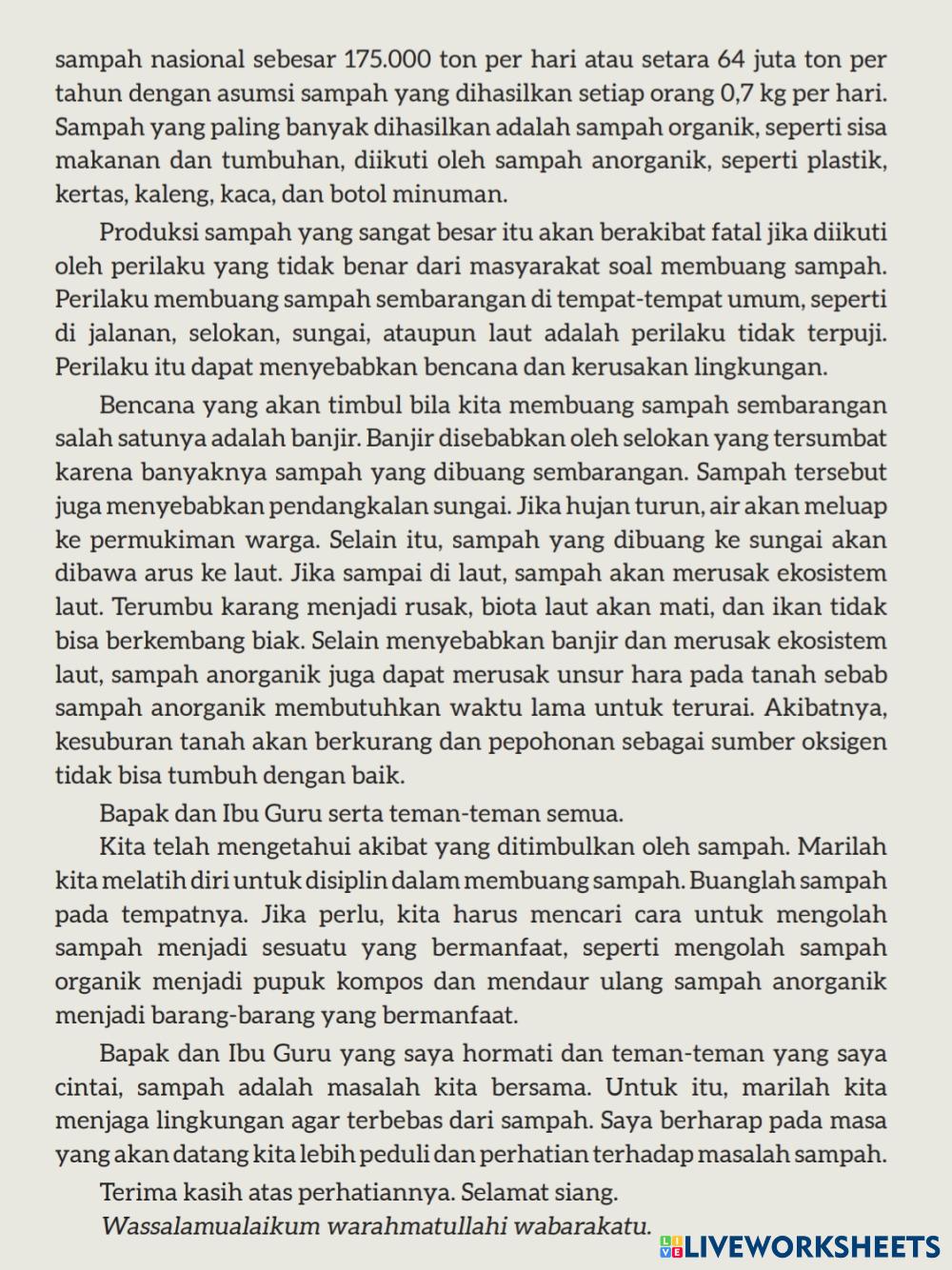 Pidato | Free Interactive Worksheets | 7668190