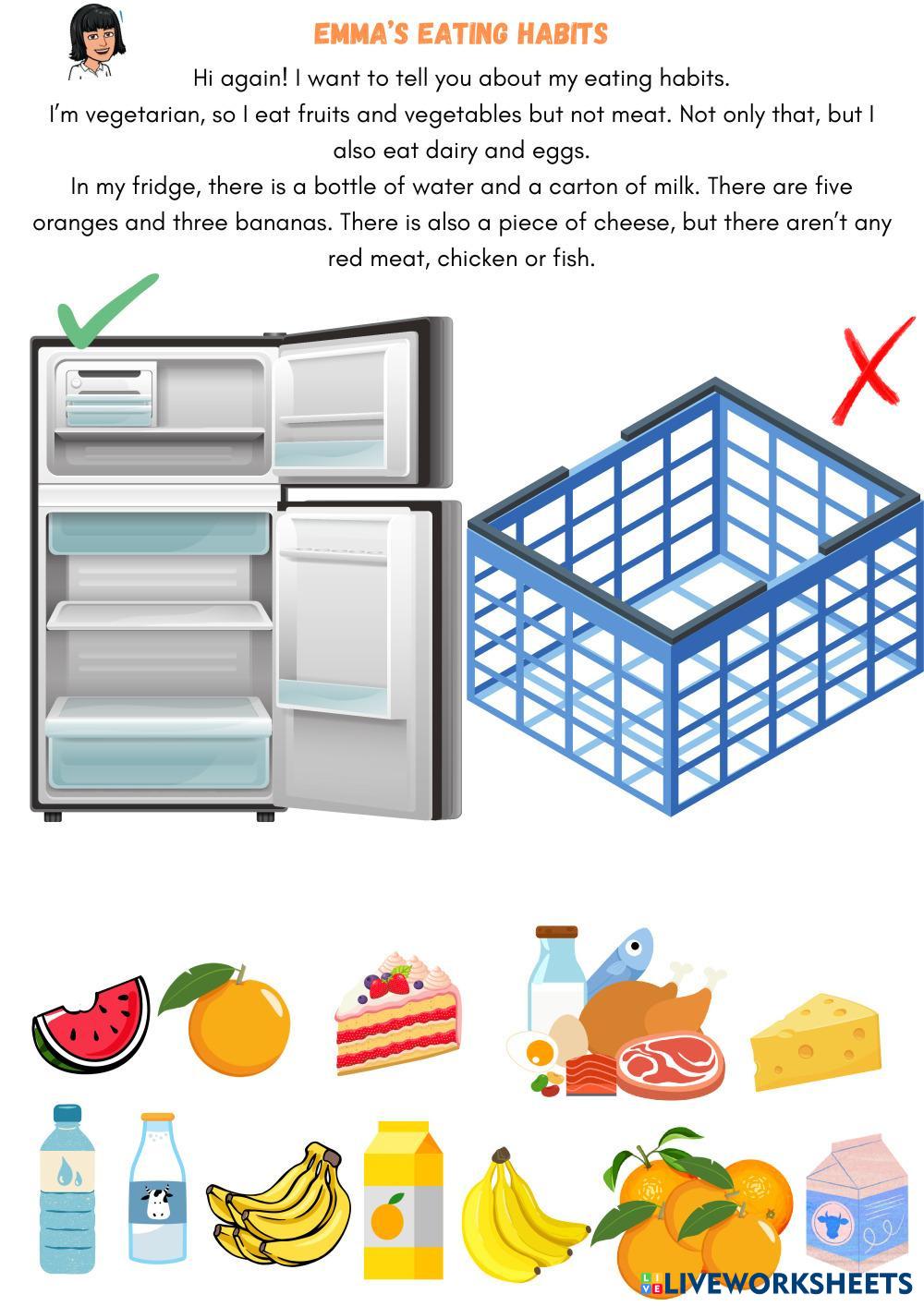 Emma's fridge | Live Worksheets