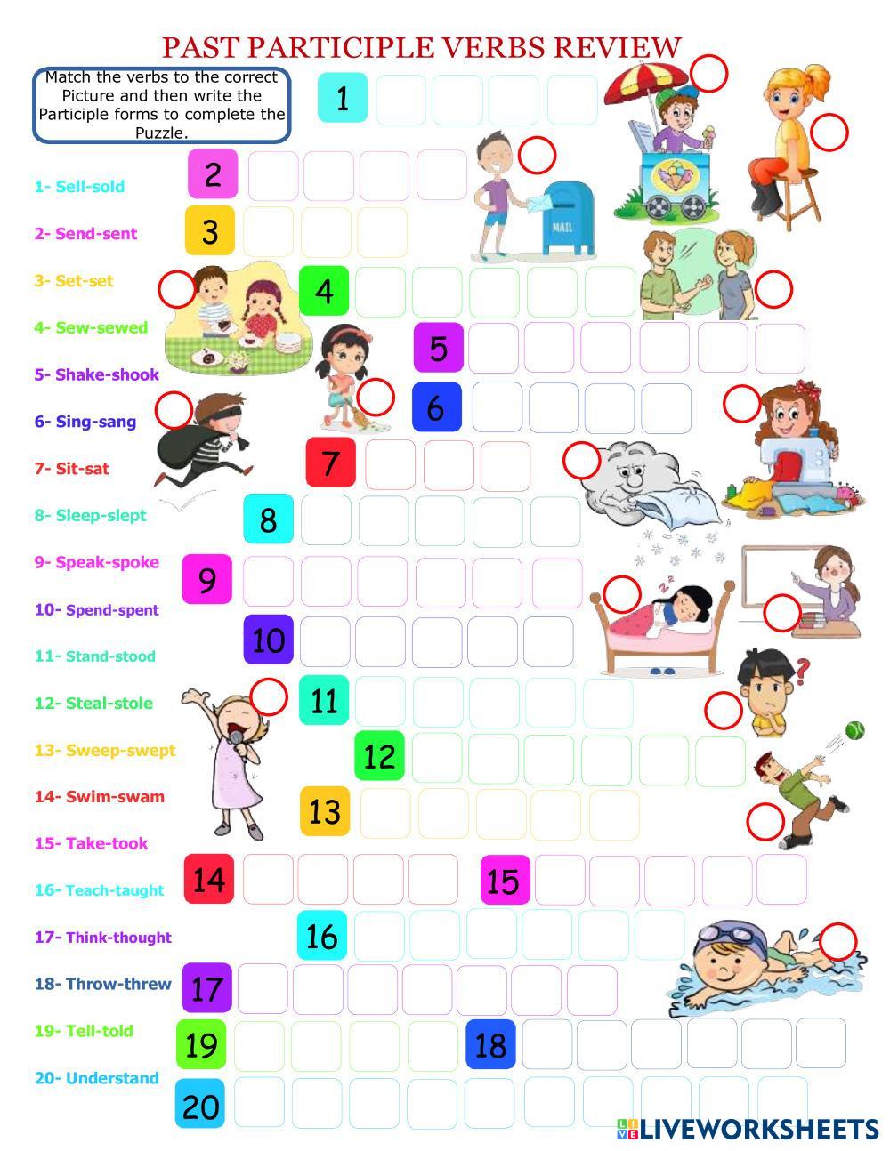 Participle Verb… | Free Interactive Worksheets | 7668376