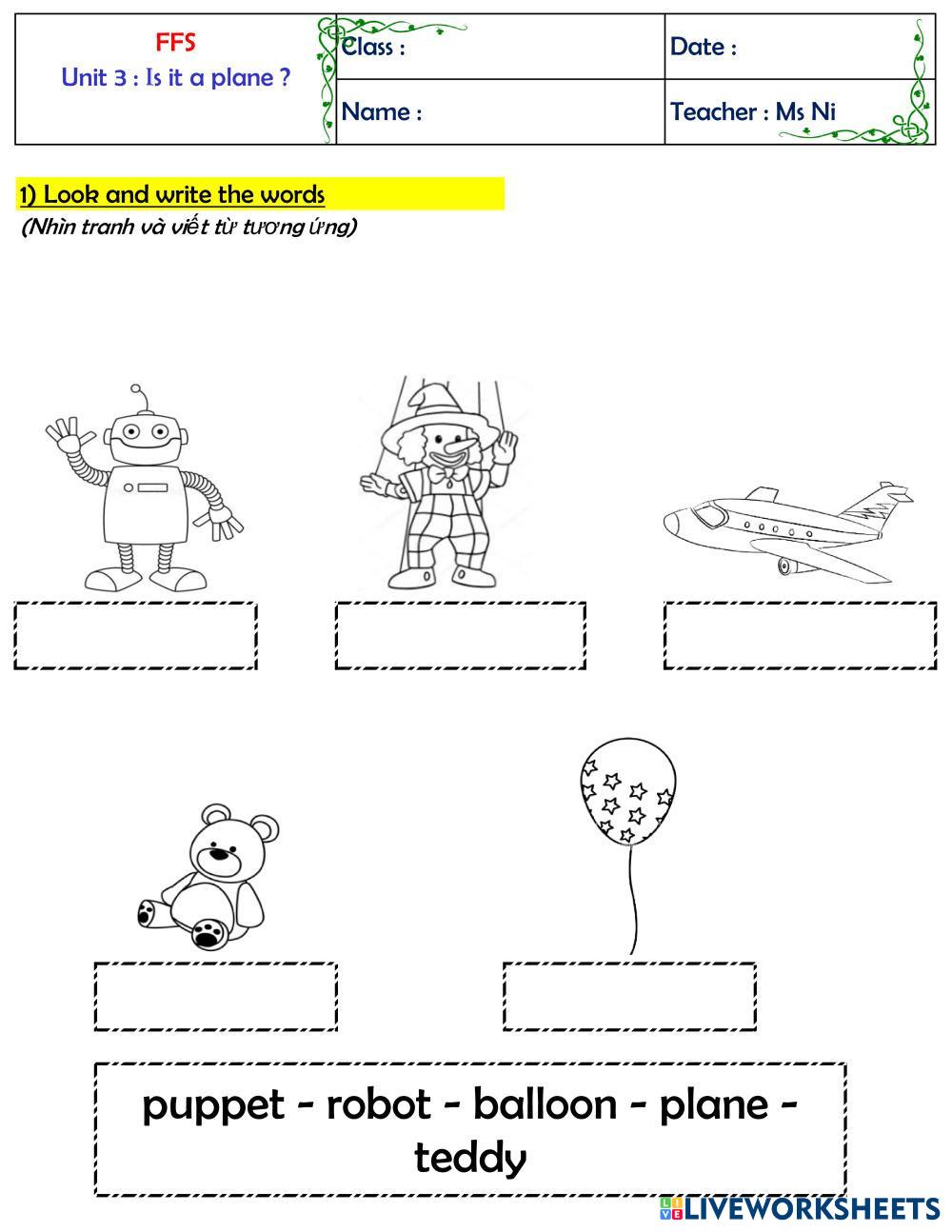 FFS (2nd)_Review Unit 3 | Live Worksheets