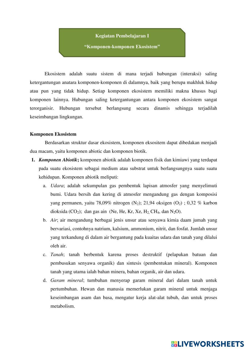 LKPD Live Works… | Free Interactive Worksheets | 7670143