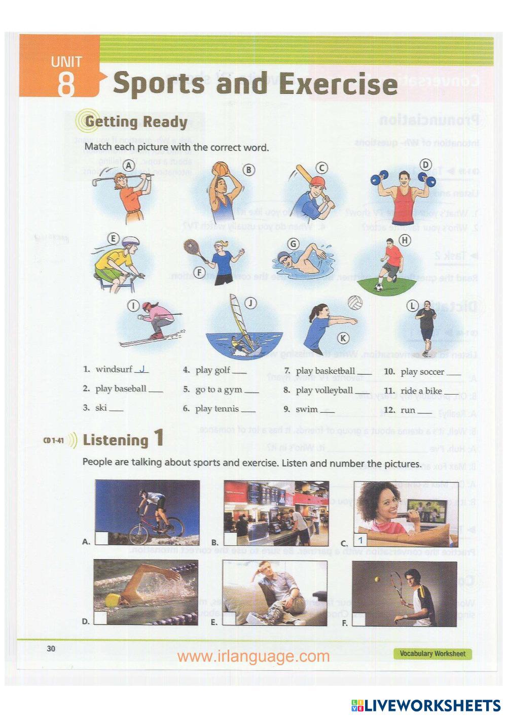 Tactics 1 - U8 - Sports and Exercise | Live Worksheets