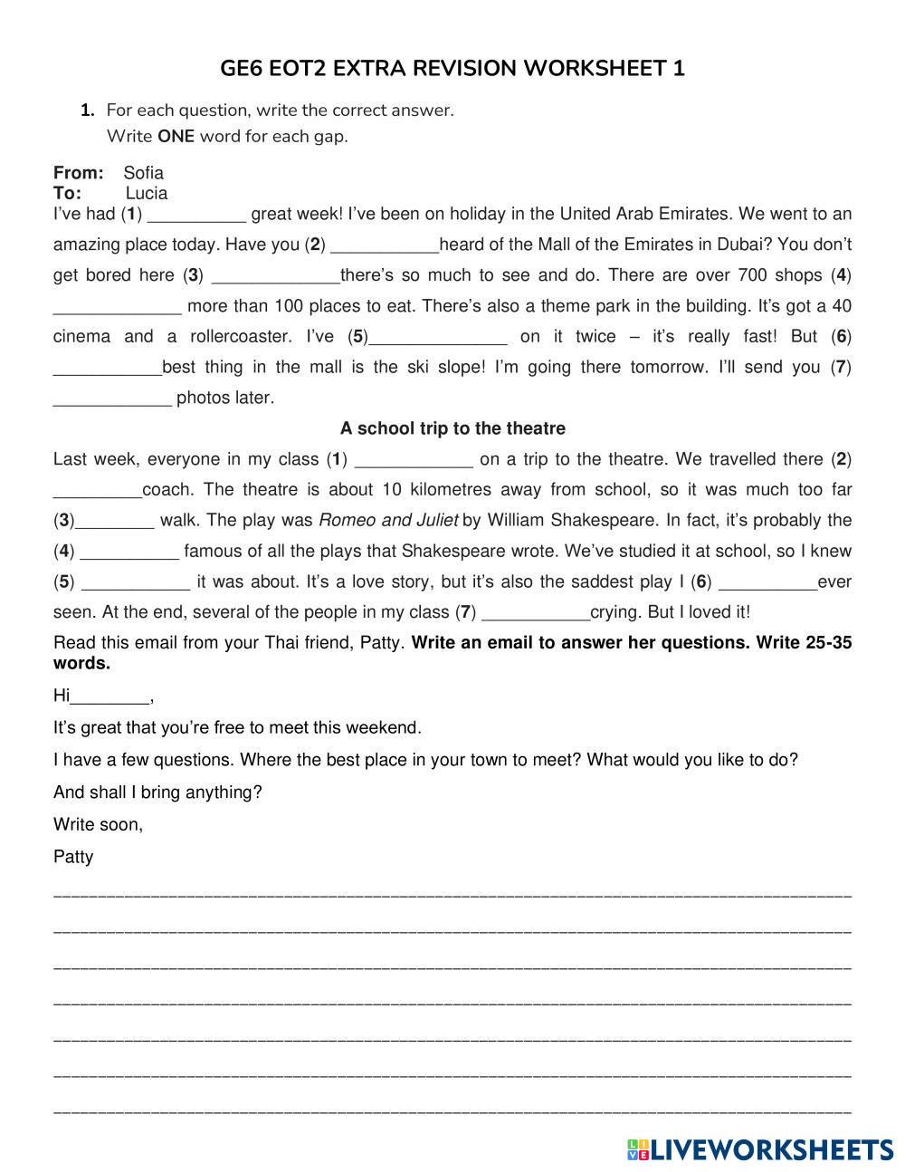GE6 EOT2 EXTRA REVISION WORKSHEET 1 | Live Worksheets
