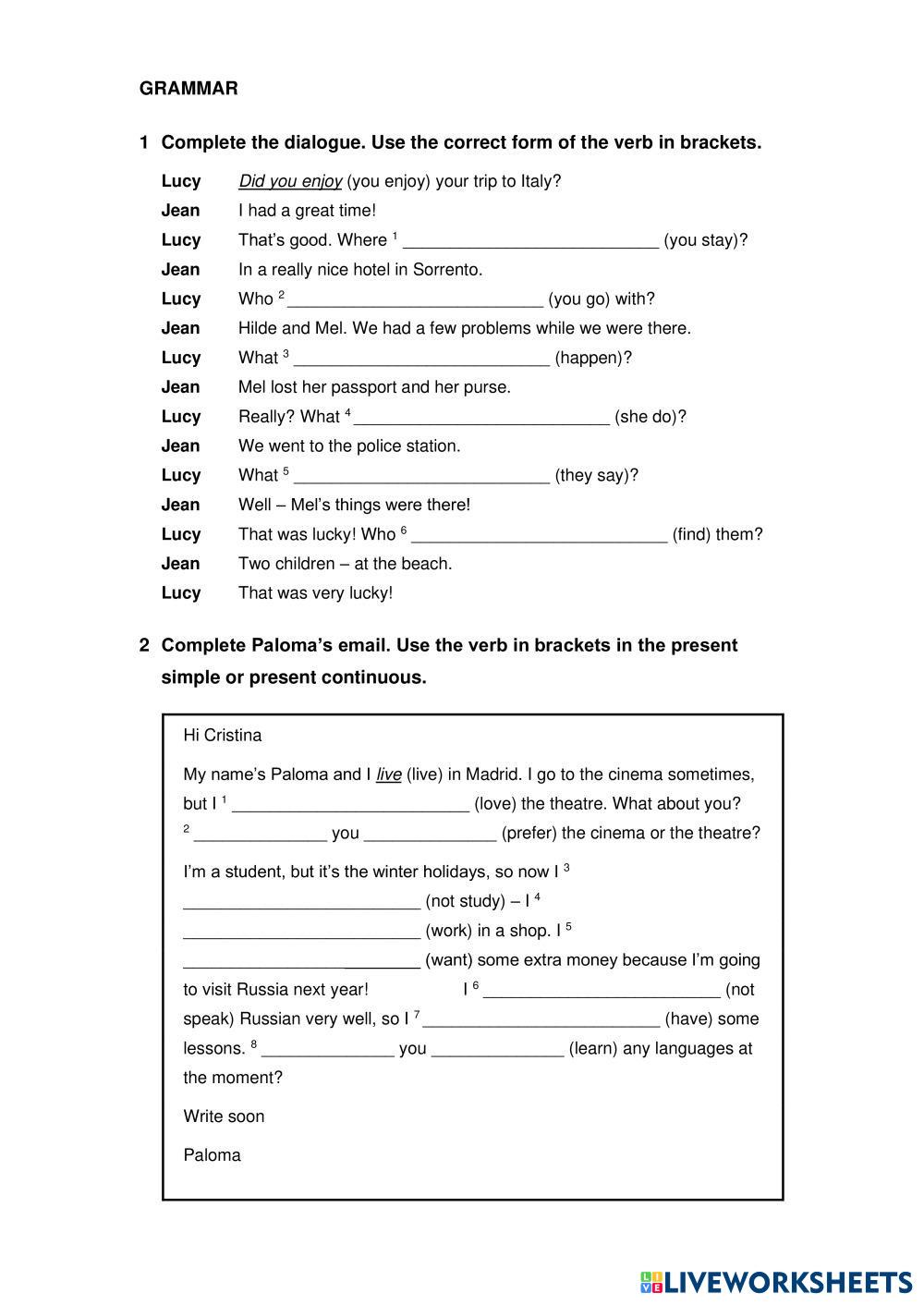 S3- Test U1&2 | Free Interactive Worksheets | 7672707