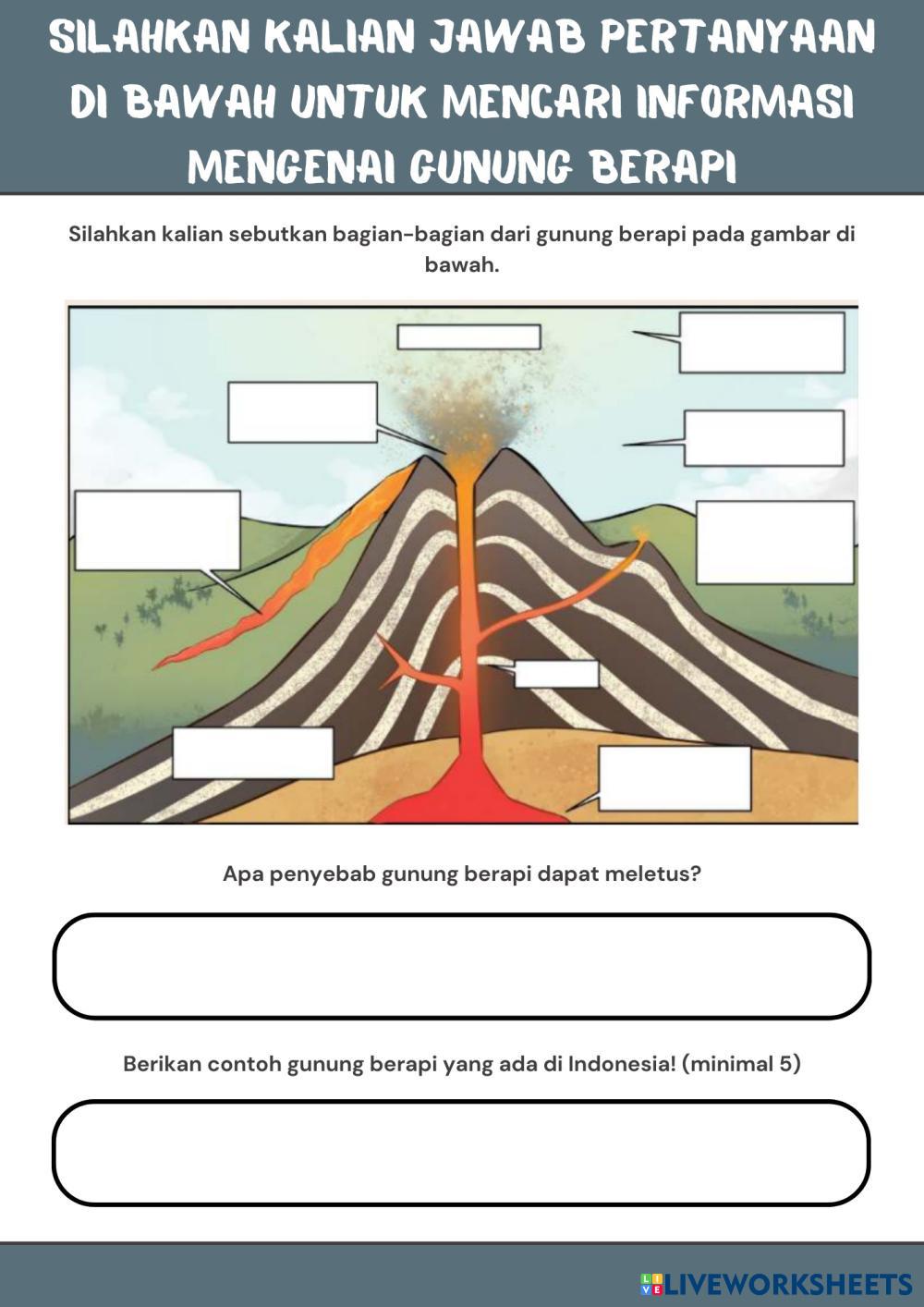 LKPD Gunung Ber… | Free Interactive Worksheets | 7675000