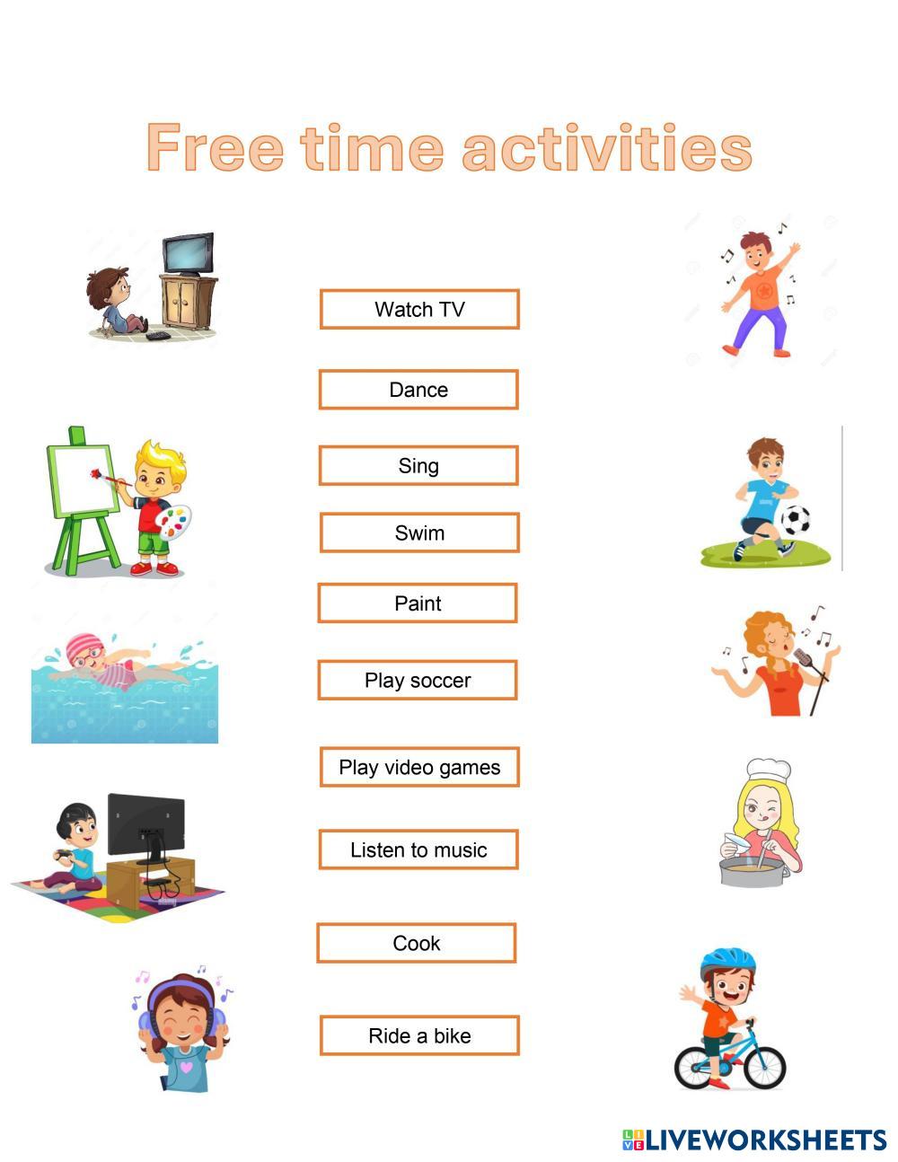 Free time activ… | Free Interactive Worksheets | 7675027