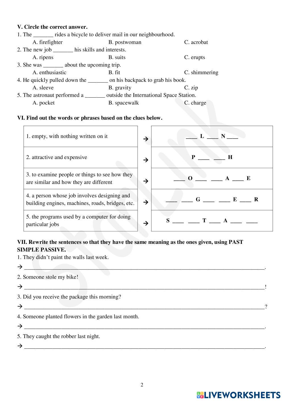 Foreign Teacher_S6_W37_FINAL TEST | Live Worksheets