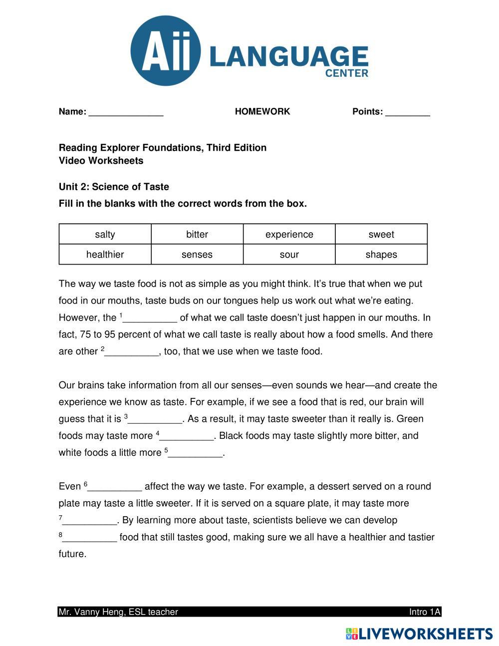 Qskill Intro_Unit2_Video Worksheet | Live Worksheets