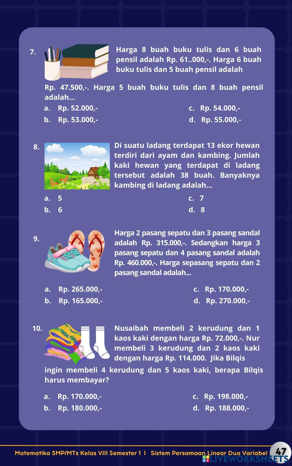 Latihan Soal | Live Worksheets