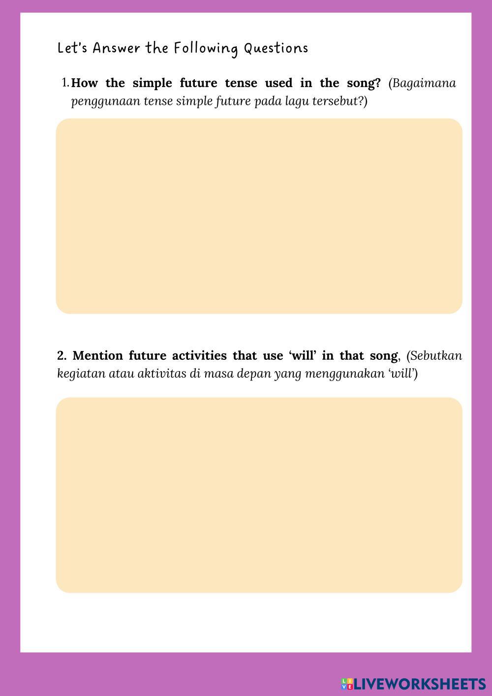 LISTEN & ANSWER | Live Worksheets