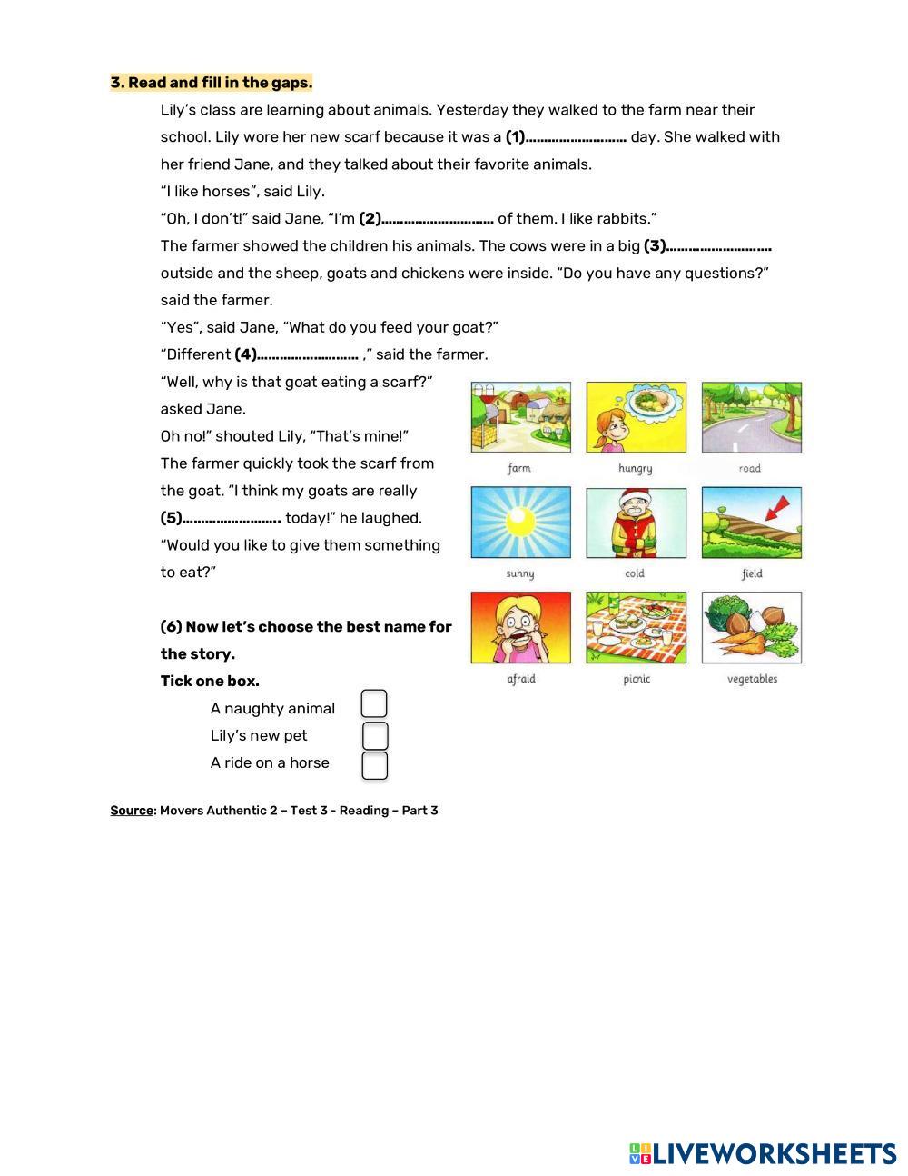 LESSON 8 - MOVERS | Live Worksheets