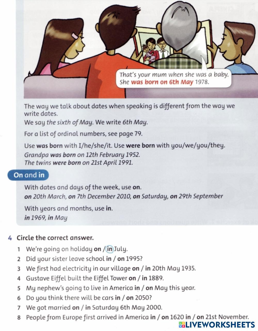 FF4 UNIT 14 DAT… | Free Interactive Worksheets | 7683747