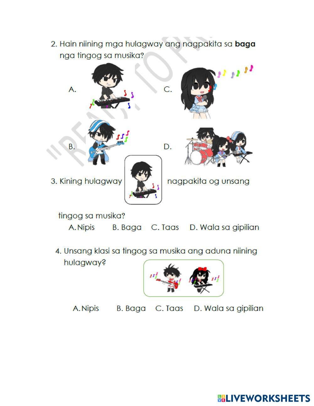 MAPEH 2 (Music)… | Free Interactive Worksheets | 7684503