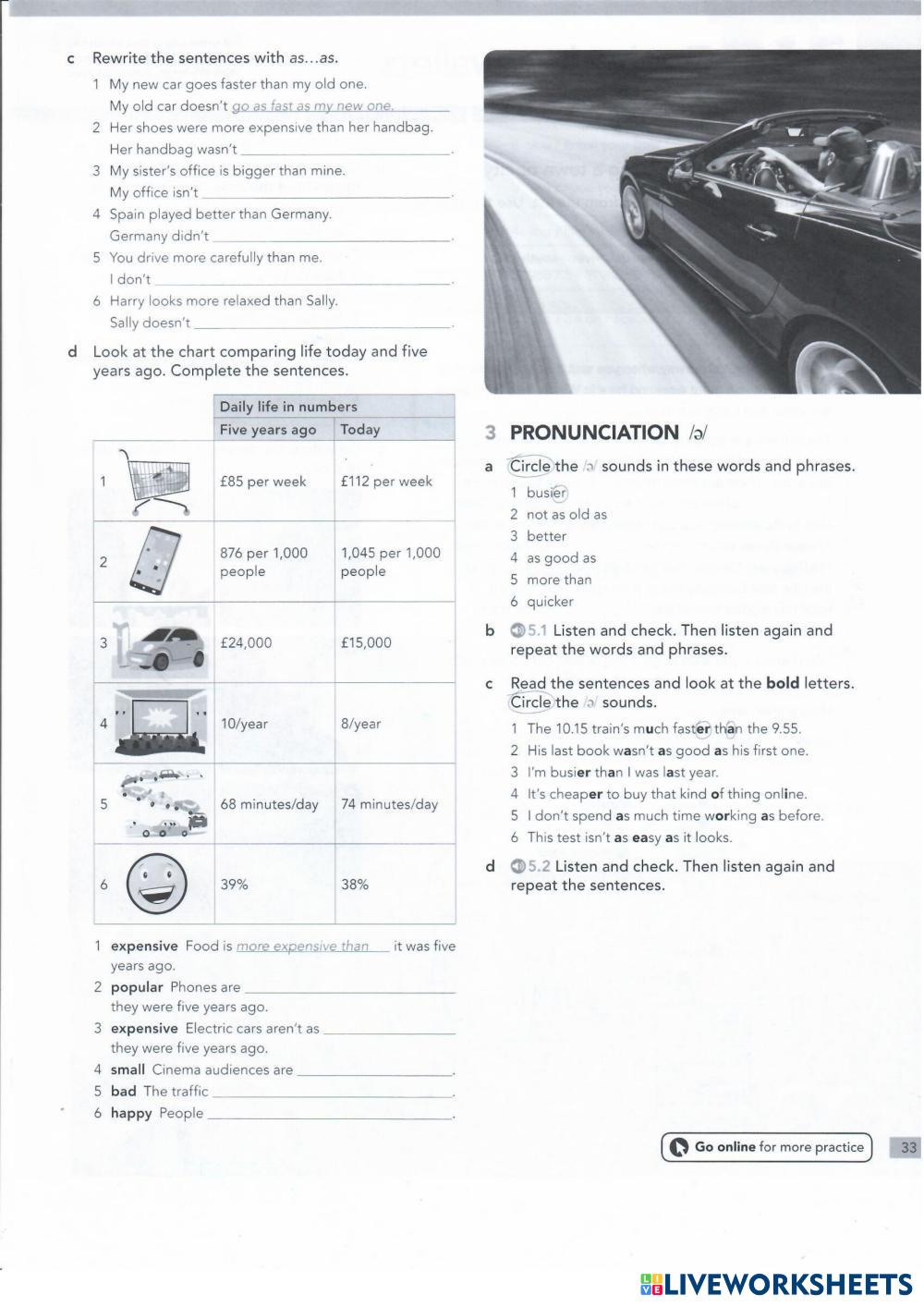 Pre-Intermediate - Workbook 5A | Live Worksheets