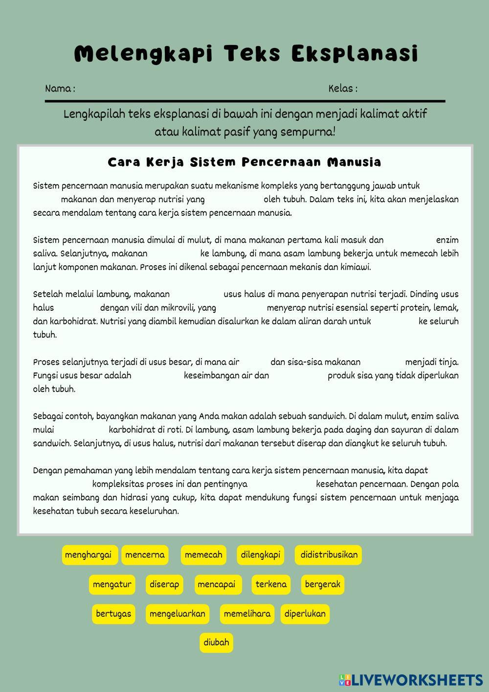 Latihan Teks Ek… | Free Interactive Worksheets | 7686508