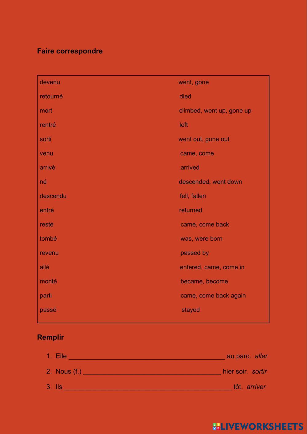 6:3 Passé compo… | Free Interactive Worksheets | 7687739