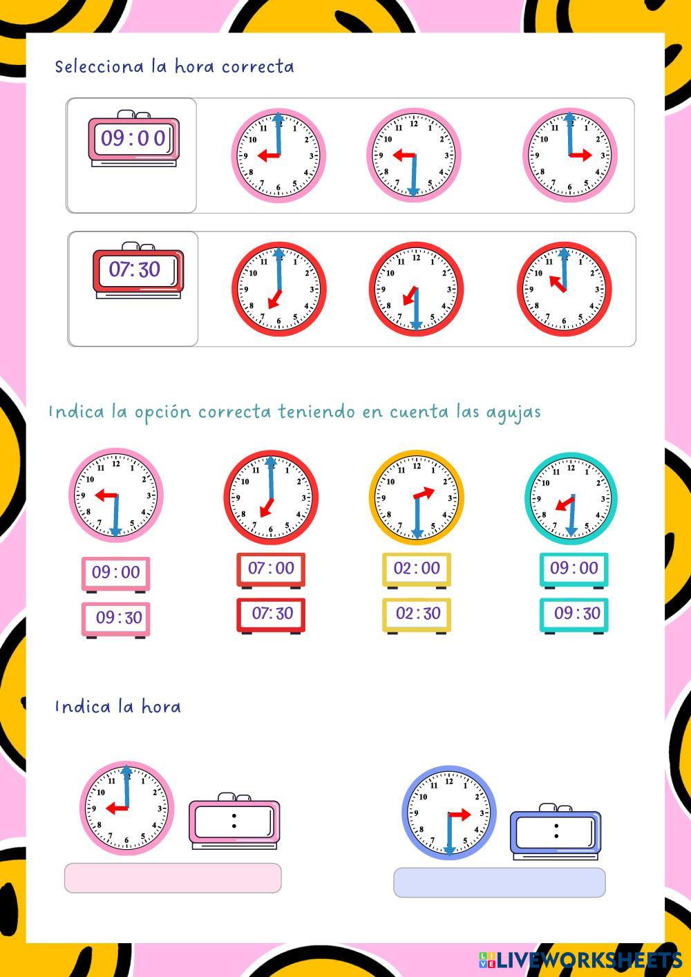 Mate 1º_Relojes | Live Worksheets
