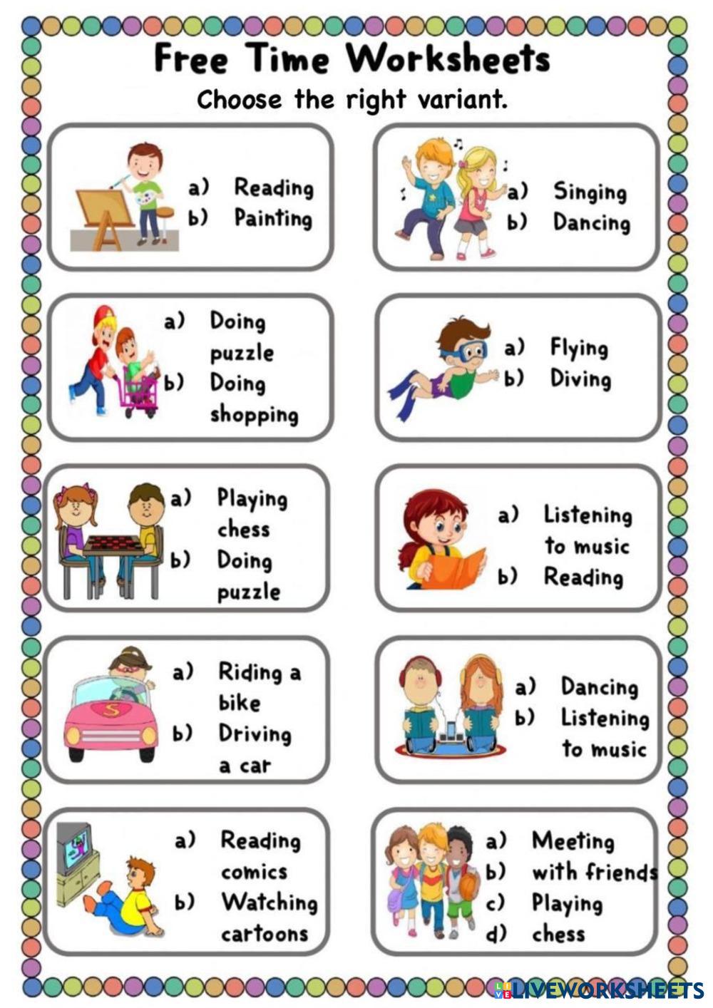 Leisure time | Free Interactive Worksheets | 7687952