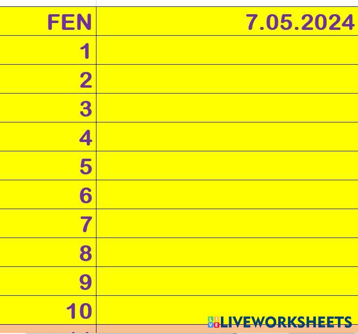 FEN DENE | Live Worksheets