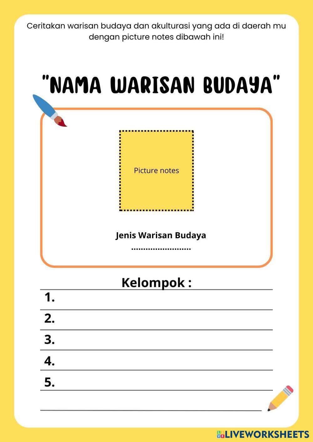 Warisan budaya | Live Worksheets