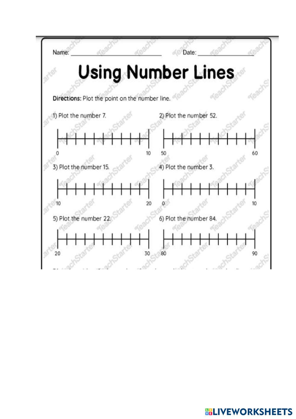 plot on numberline | Live Worksheets