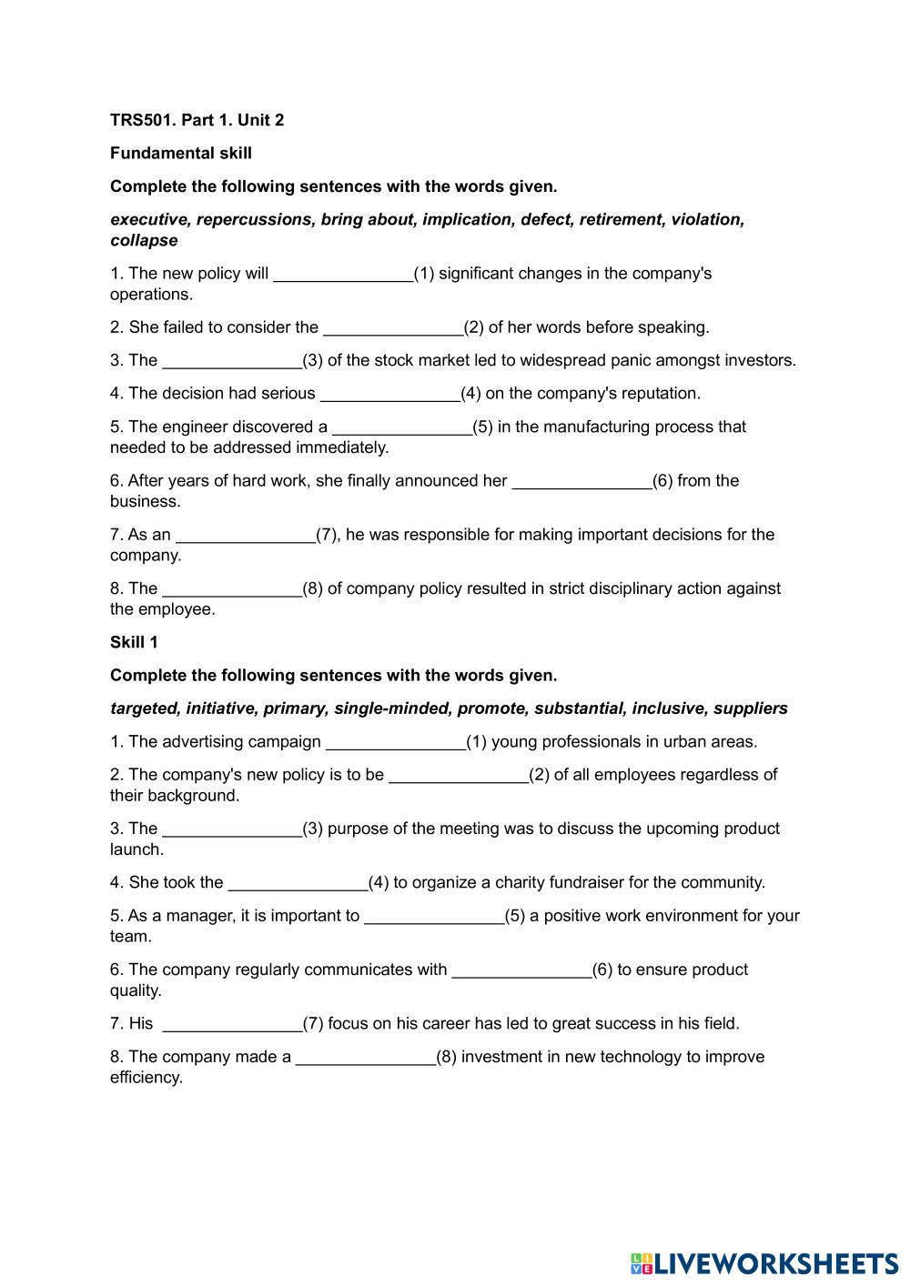 TRS501.P1U2. Vo… | Free Interactive Worksheets | 7691982