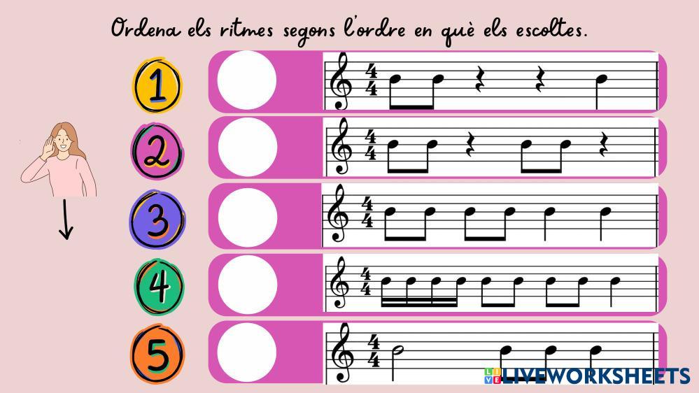 Ordenem ritmes. | Live Worksheets