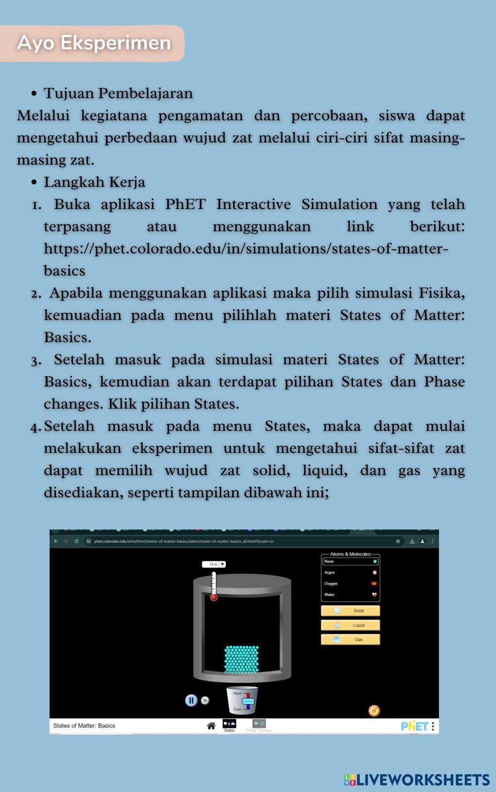 LKPD Sifat-Sifa… | Free Interactive Worksheets | 7692245
