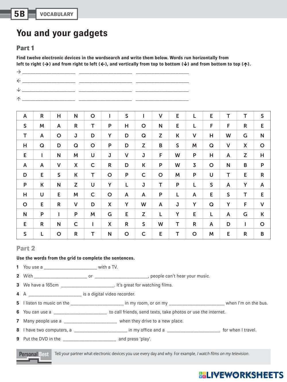 You and your ga… | Free Interactive Worksheets | 7692622