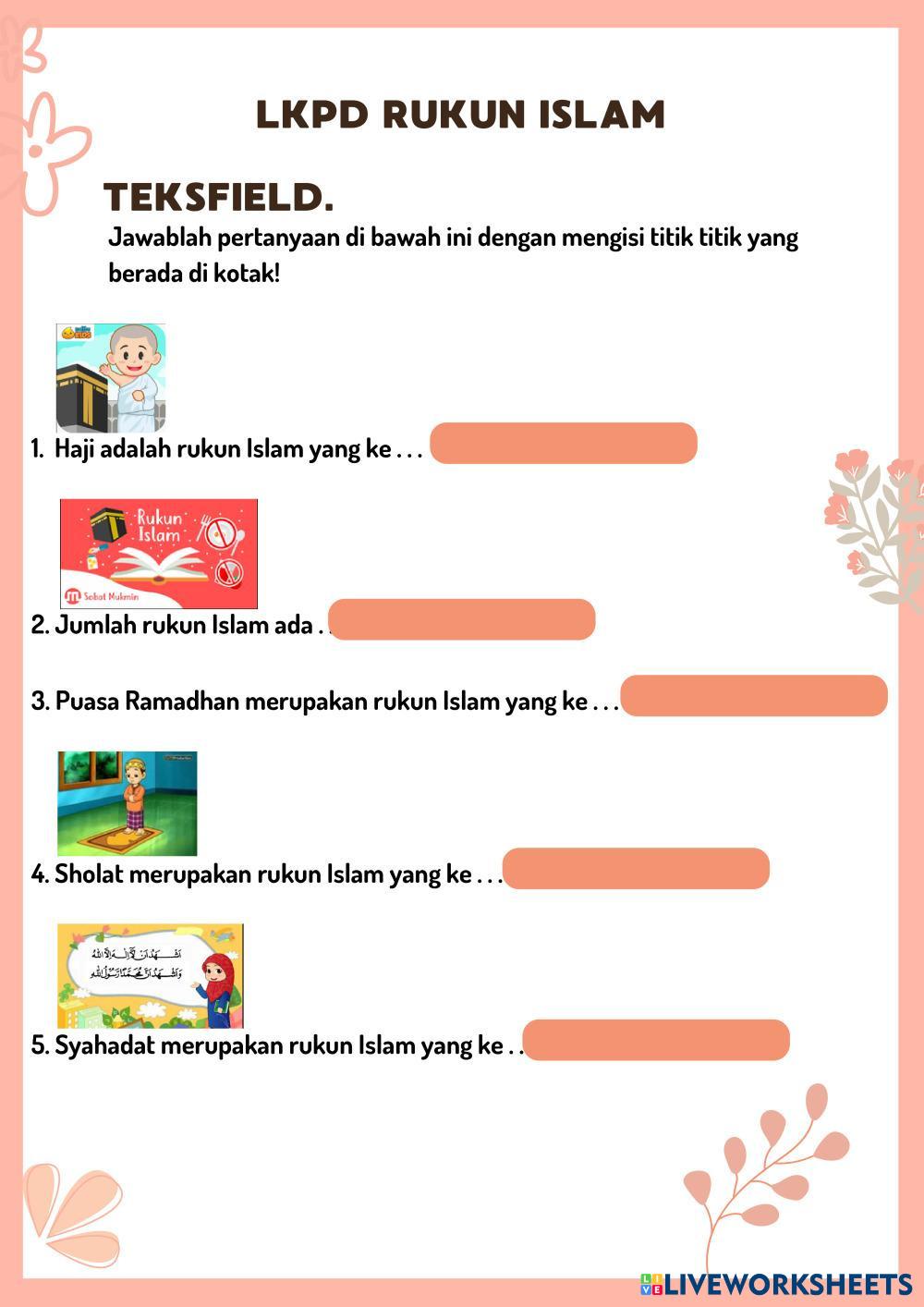 LKPD RUKUN ISLA… | Free Interactive Worksheets | 7692962