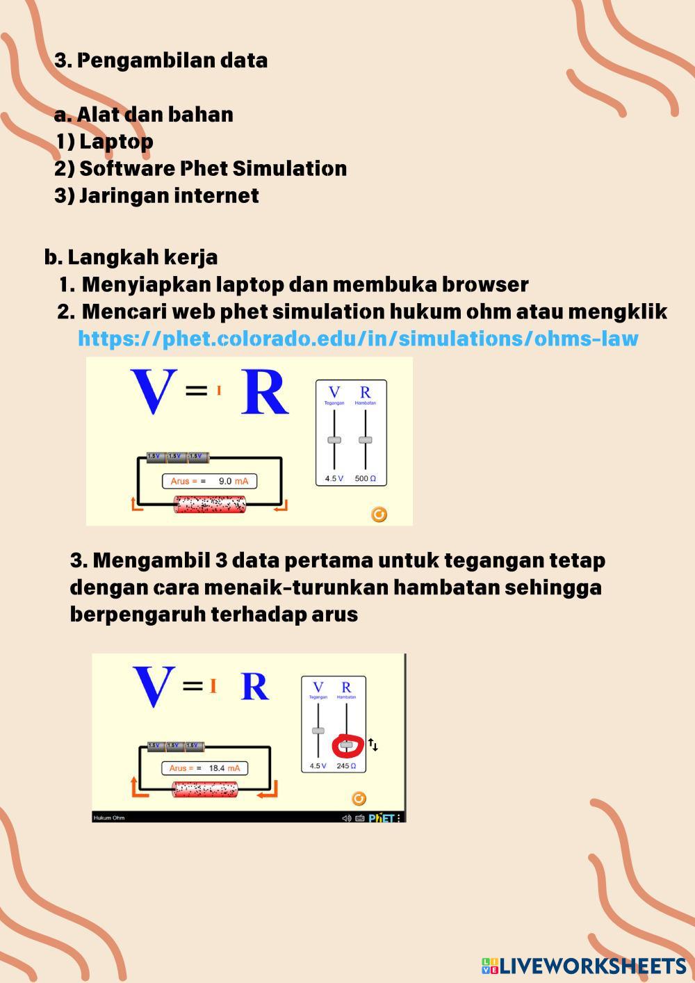 Hukum Ohm | Free Interactive Worksheets | 7695411