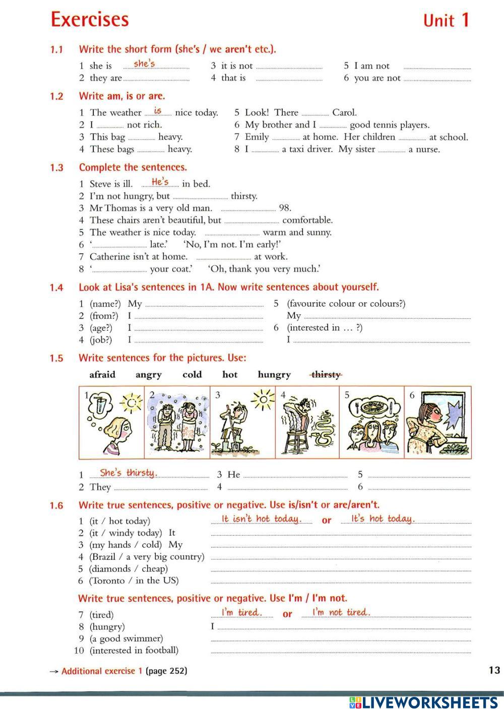verb to be | Live Worksheets
