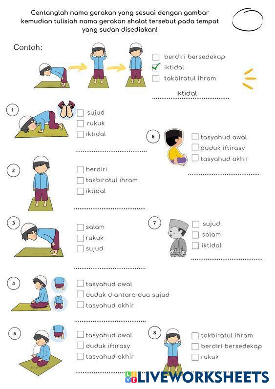 Gerakan Shalat | Live Worksheets