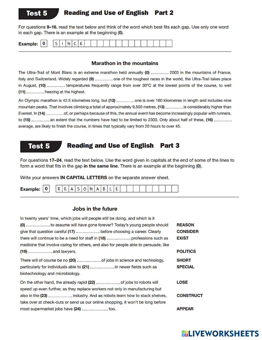 7698256 | Use of English B1 T5 | jxy83 | LiveWorksheets