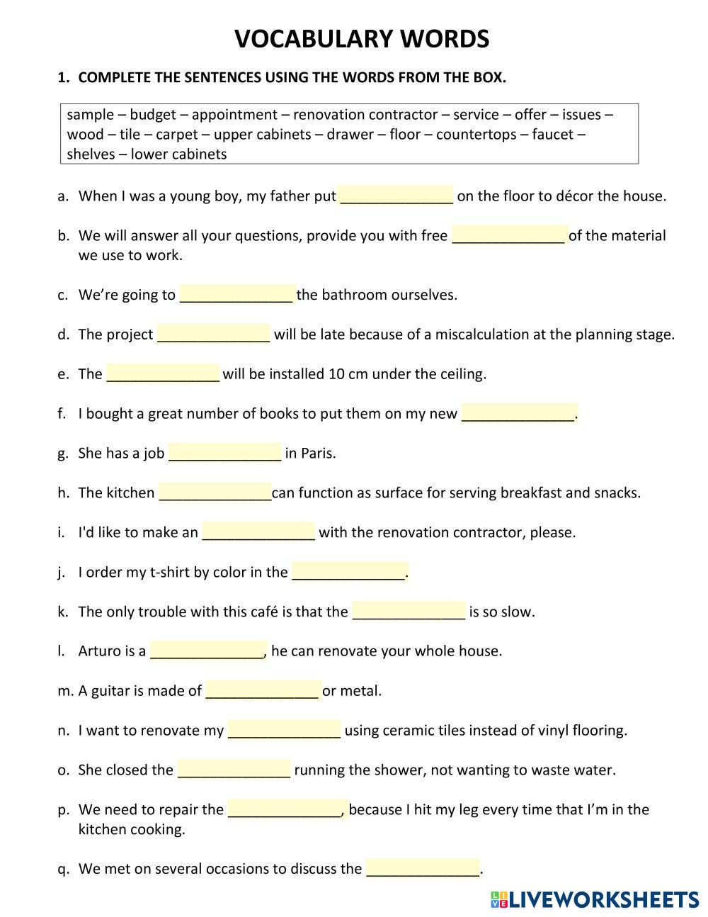 Renovation Contractor Vocabulary 7699726 | MichuRiera