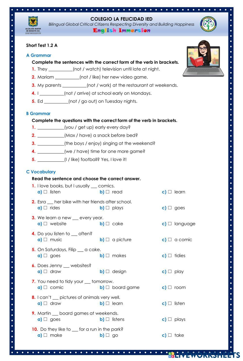 Quiz 4 - Presen… | Free Interactive Worksheets | 7700004