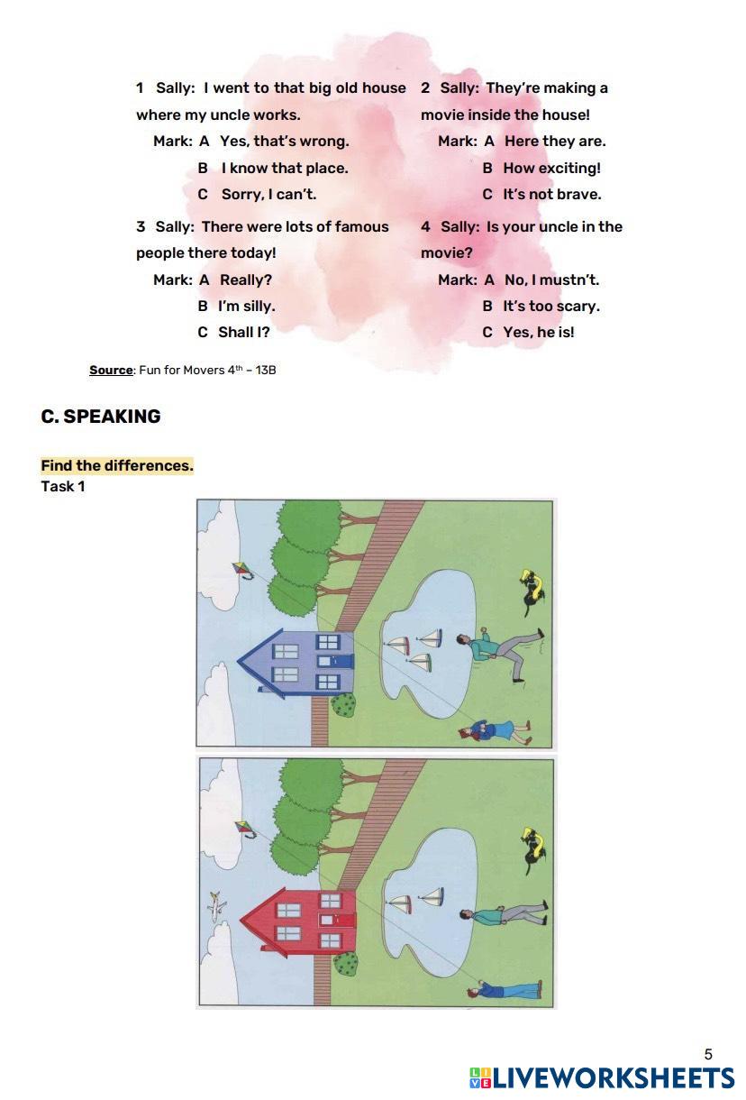 MOVERS - LESSON 3 (1) | Live Worksheets