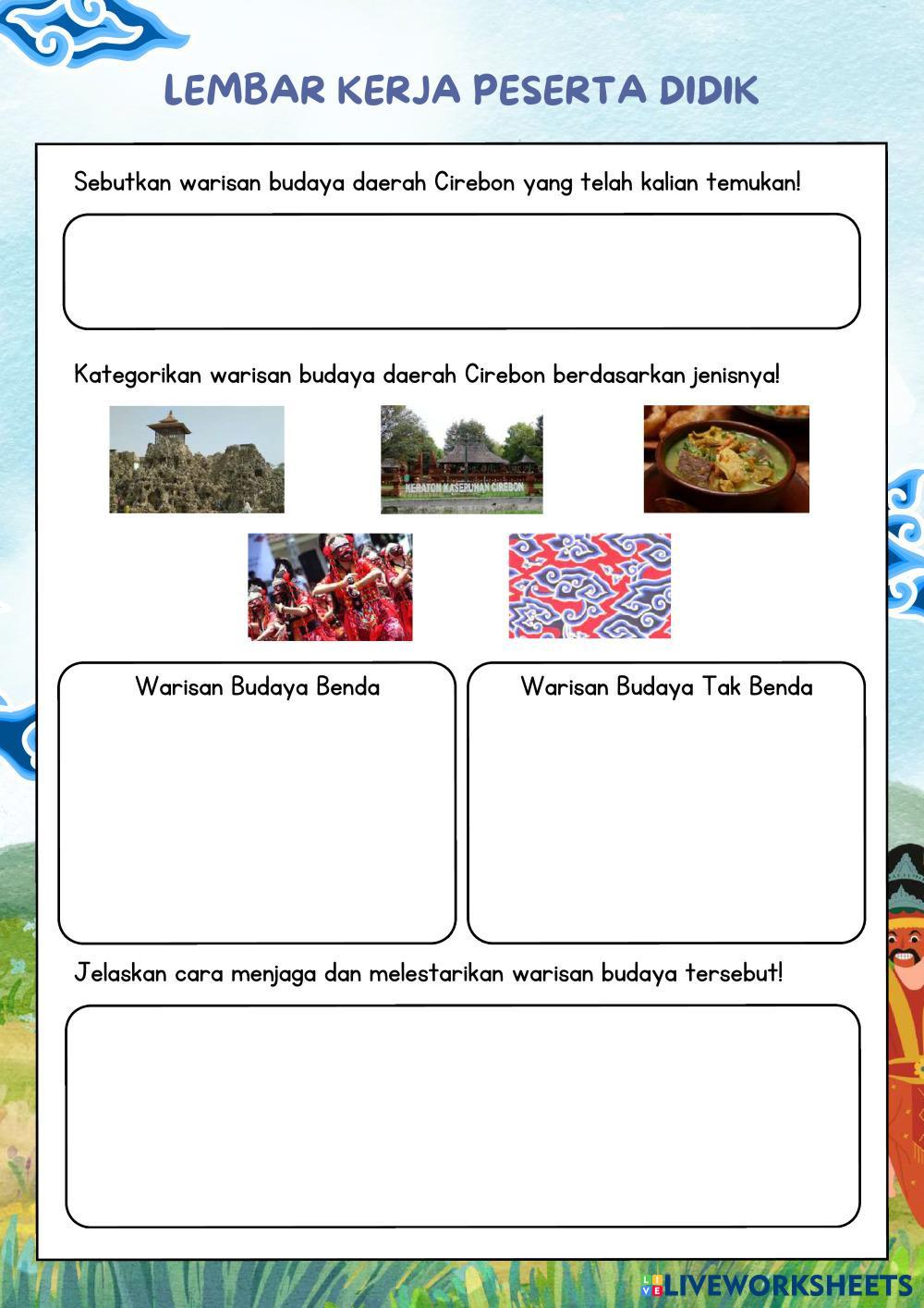 Warisan Budaya … | Free Interactive Worksheets | 7700223