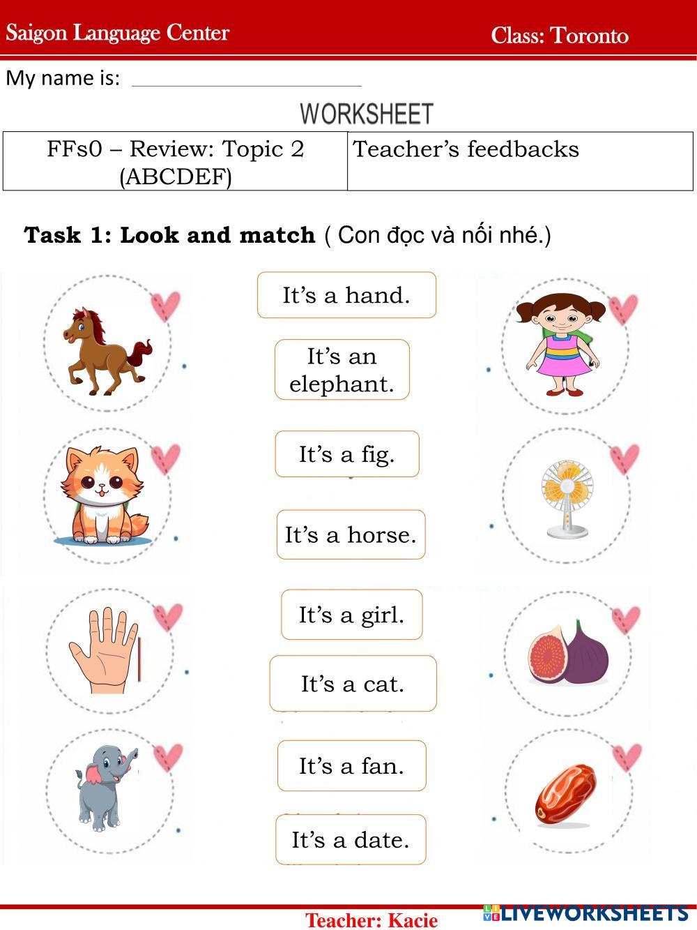 FFs0: Topic 2 (ABCDEF)-TORONTO 15/05 | Live Worksheets
