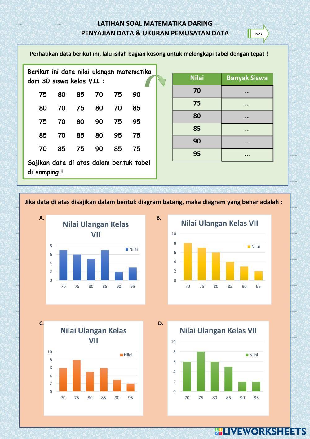 Pembelajaran Matematika Daring SMP Muduboy | Live Worksheets
