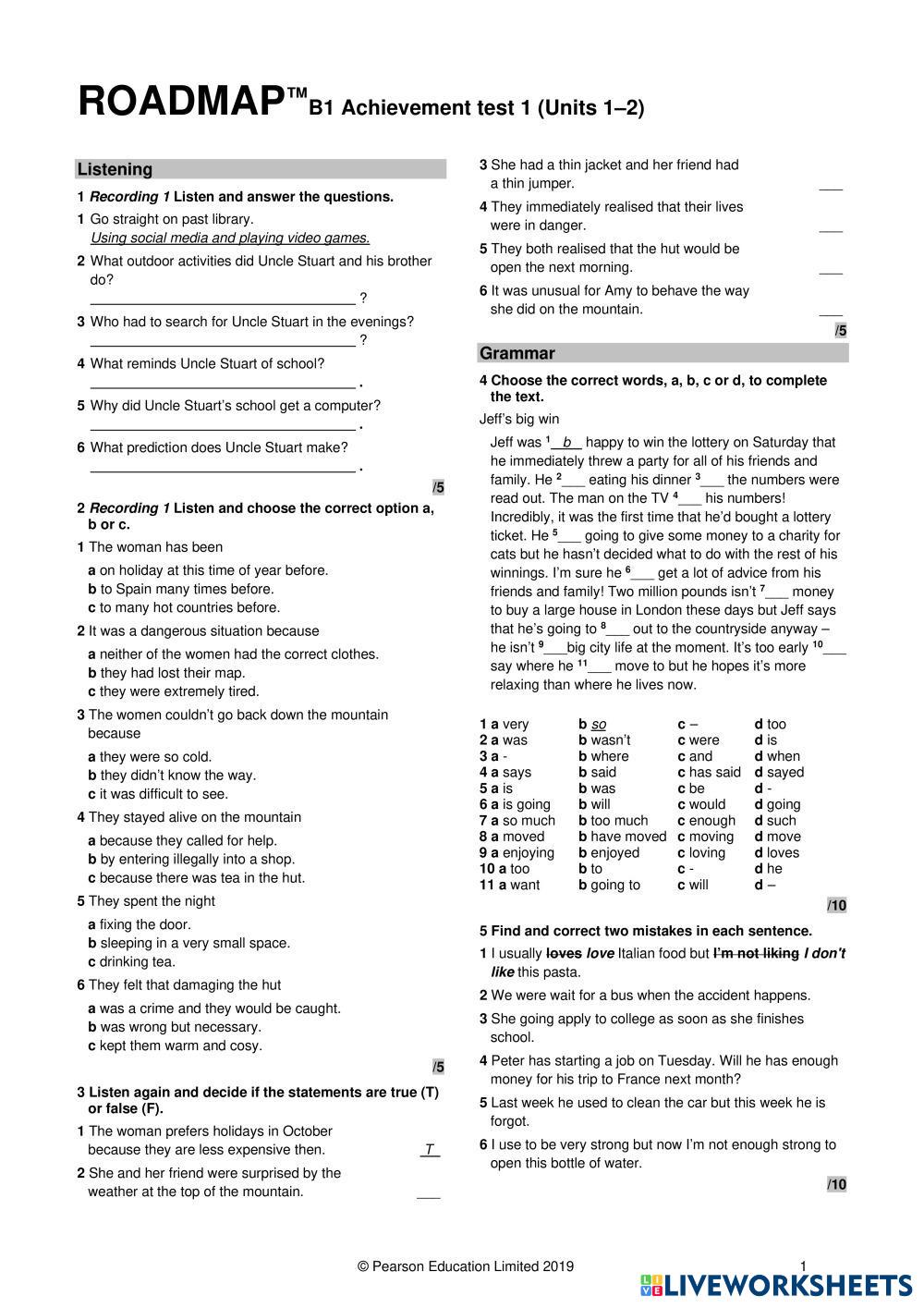 ACHIEVEMENT TES… | Free Interactive Worksheets | 7700856