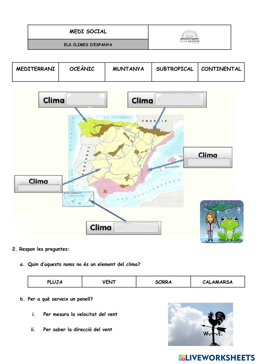 CONTROL DE CLIMA | Free Interactive Worksheets | 7701226