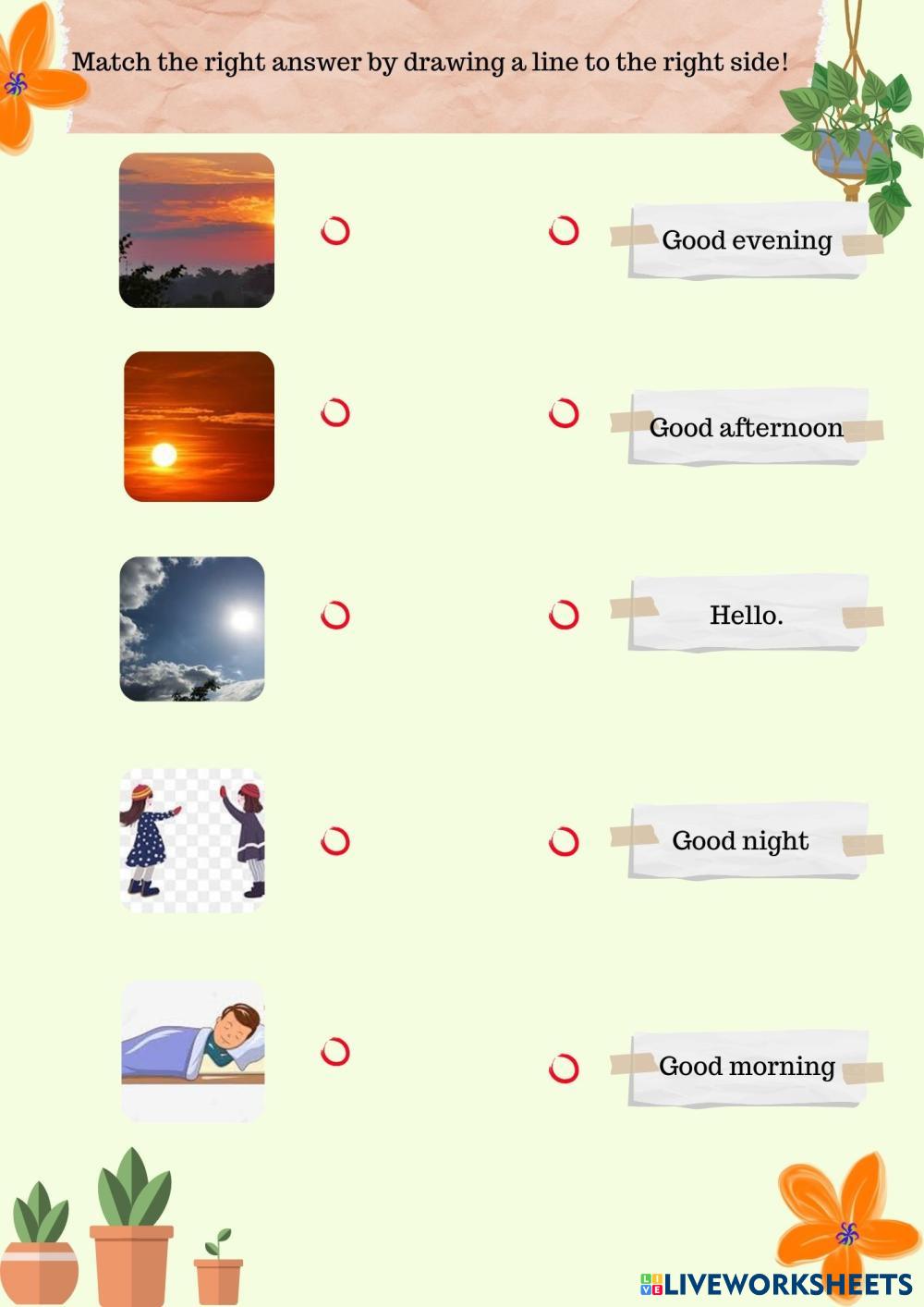 Greeting & Leave taking | Live Worksheets